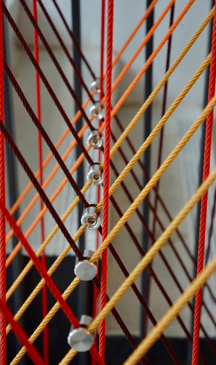 Colored ropes secure staircase in Canada: Jakob Rope Systems