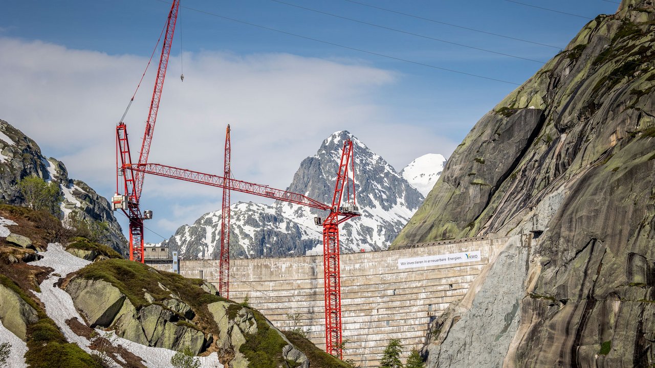 Replacement dam Spitallamm: Jakob rope works at the Grimselpass: Jakob ...