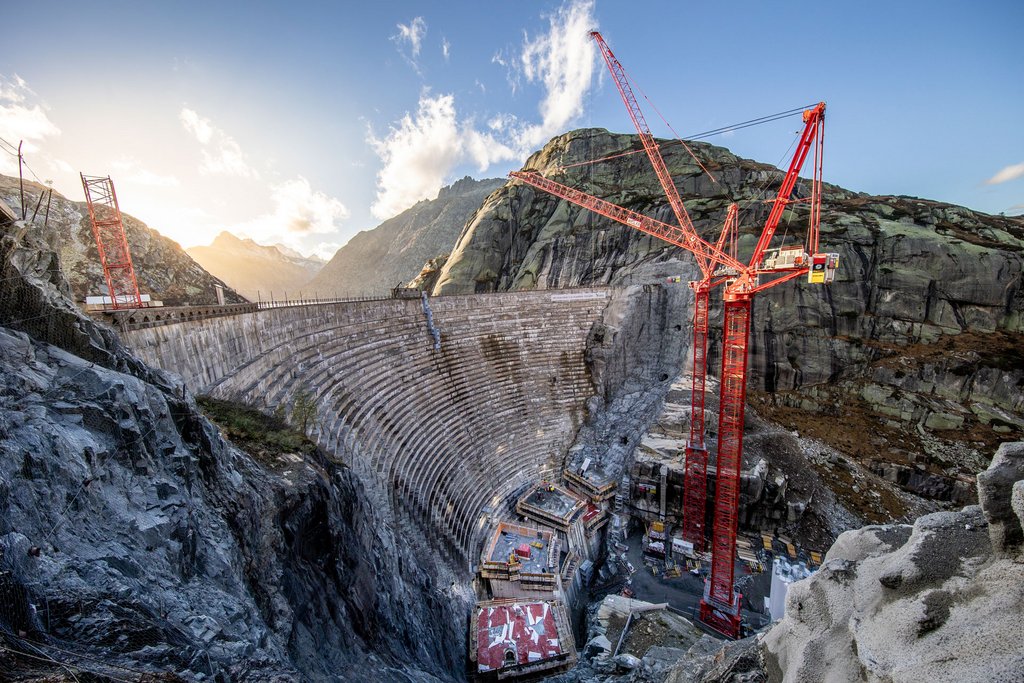 Replacement dam Spitallamm: Jakob rope works at the Grimselpass: Jakob ...