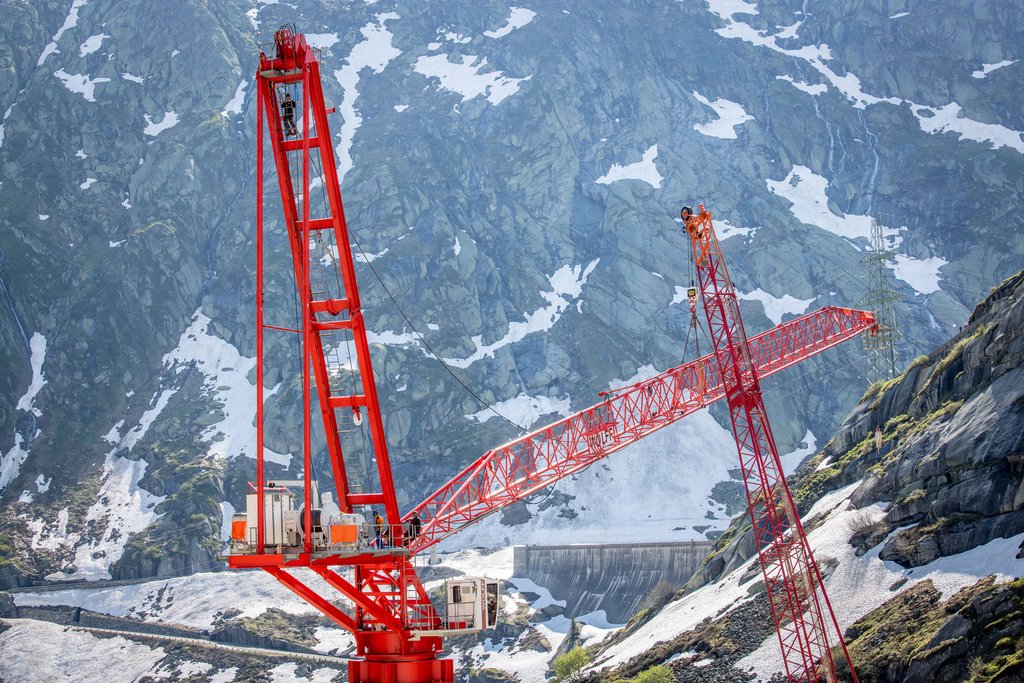 Replacement dam Spitallamm: Jakob rope works at the Grimselpass: Jakob ...